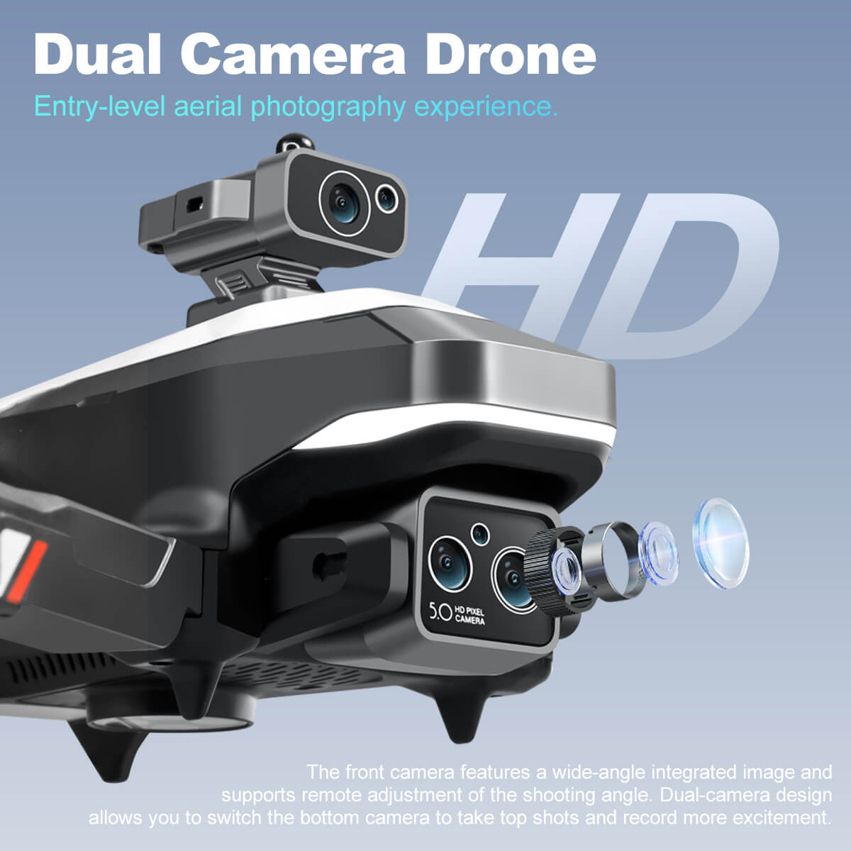 4DRC M2 ESC Dual Camera Obstacle Avoidance Drone with Color Lights