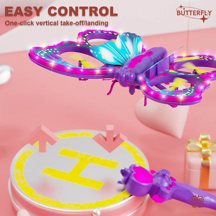 4DRC V40 Remote Control Butterfly Drone for Kids with Colorful Lights