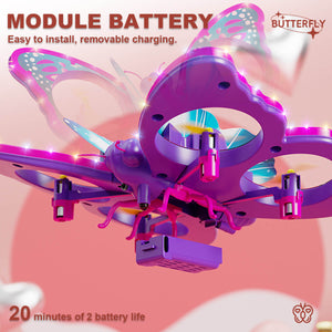 4DRC V40 Remote Control Butterfly Drone for Kids with Colorful Lights